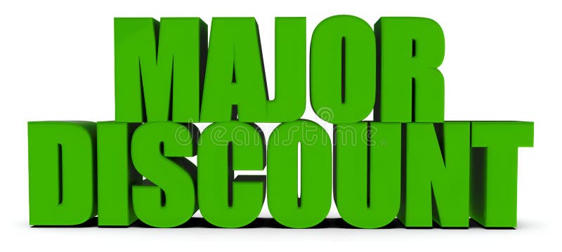 Major Discount, 3d text stock illustration. Illustration of discount ...