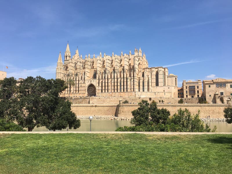 Majorca Castle Palace stock image. Image of mansion - 215328567