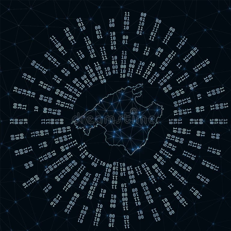 Majorca digital map. stock vector. Illustration of bright - 186489180