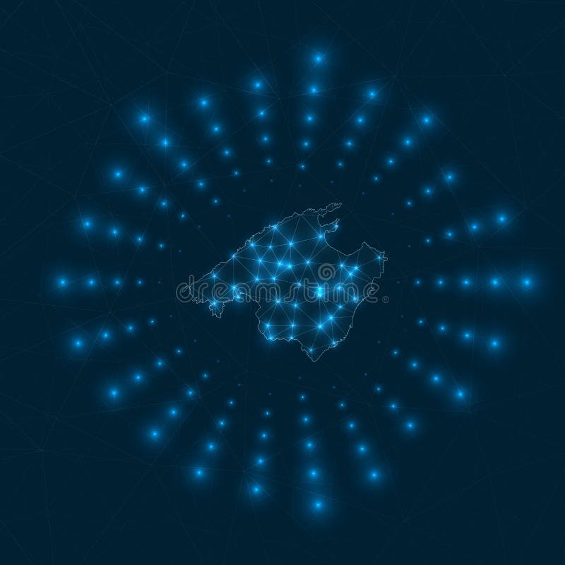 Majorca digital map. stock vector. Illustration of connected - 183708173