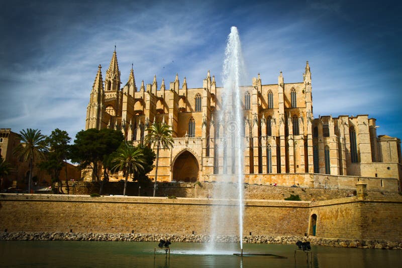 Majorca Palma Cathedral at Balearic Islands Stock Image - Image of ...