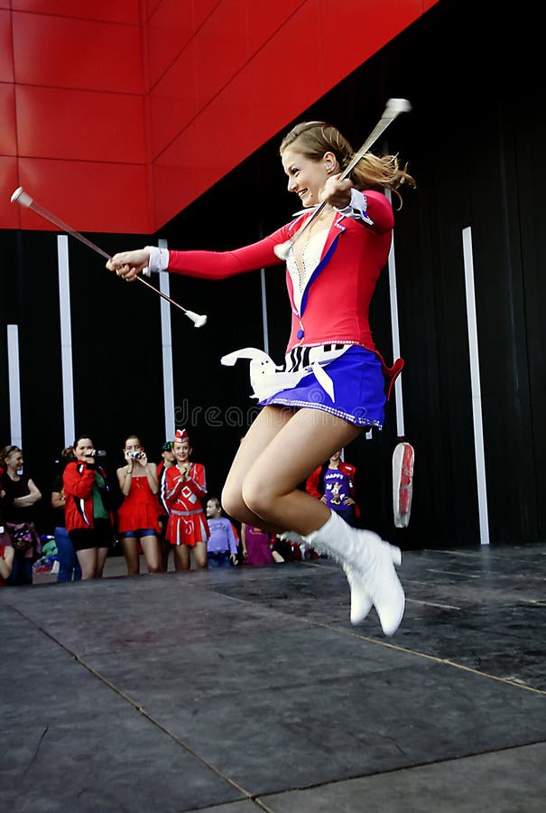 Majorette Marta Jabonska Dance Editorial Stock Image - Image of white ...