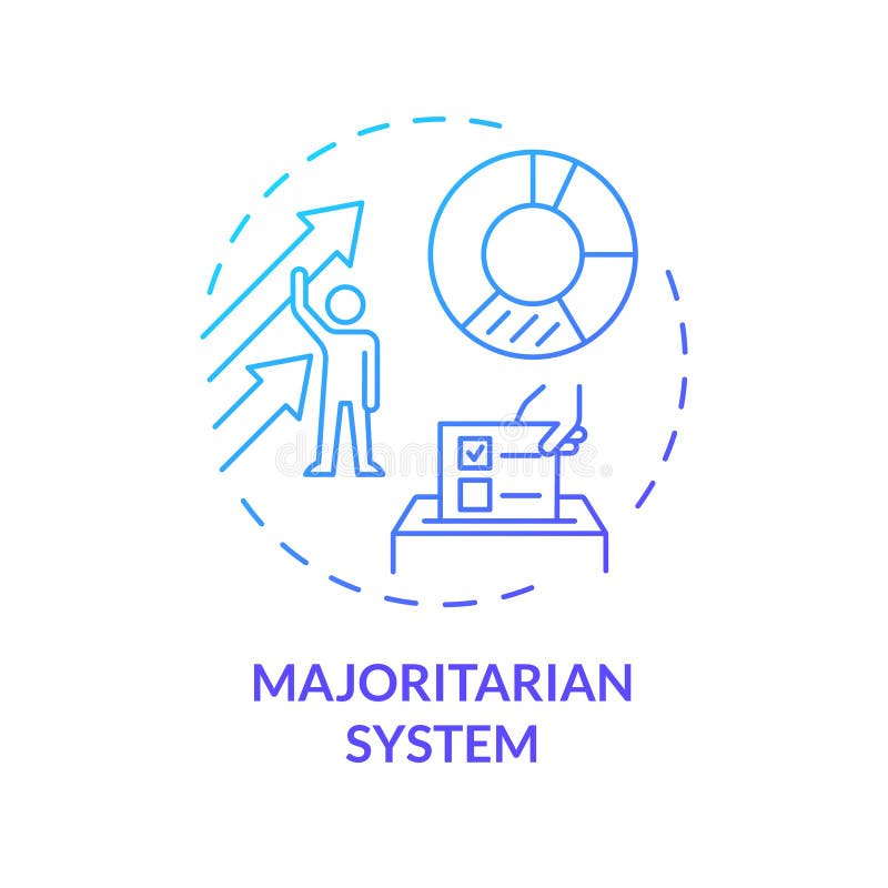 Majoritarian System Blue Gradient Concept Icon Stock Vector ...