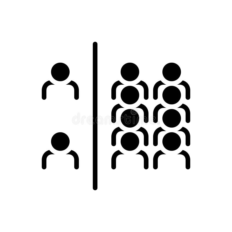 Black Solid Icon for Majority, Many and Mass Stock Vector ...