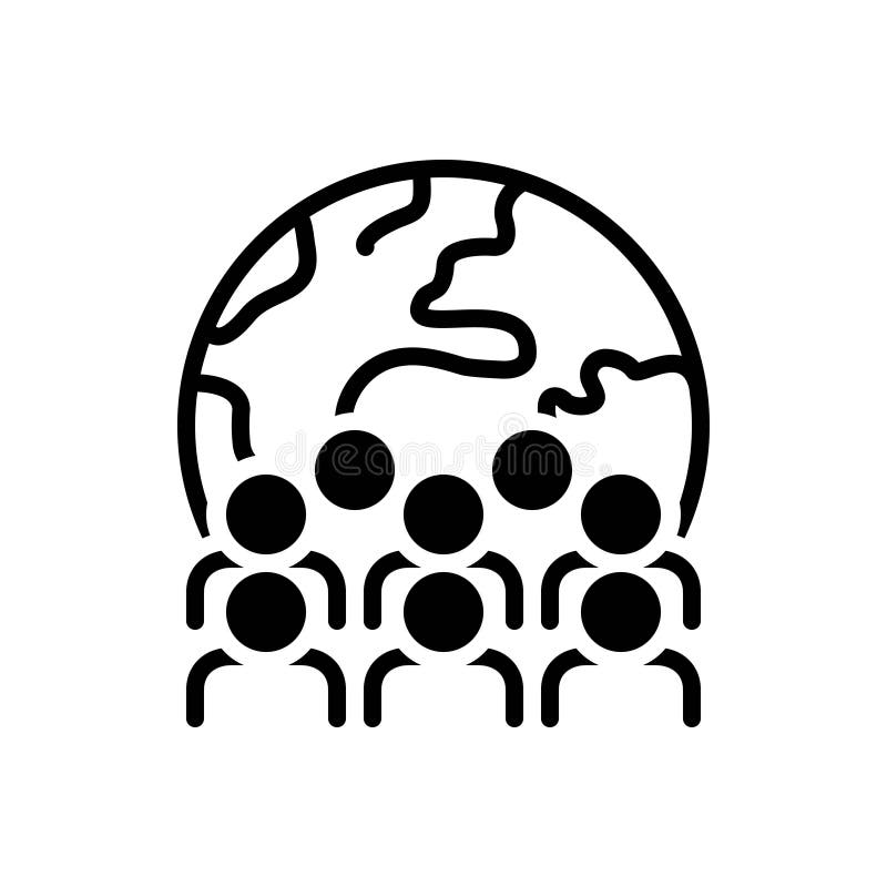 Black Solid Icon for Majority, Many and Mass Stock Vector ...