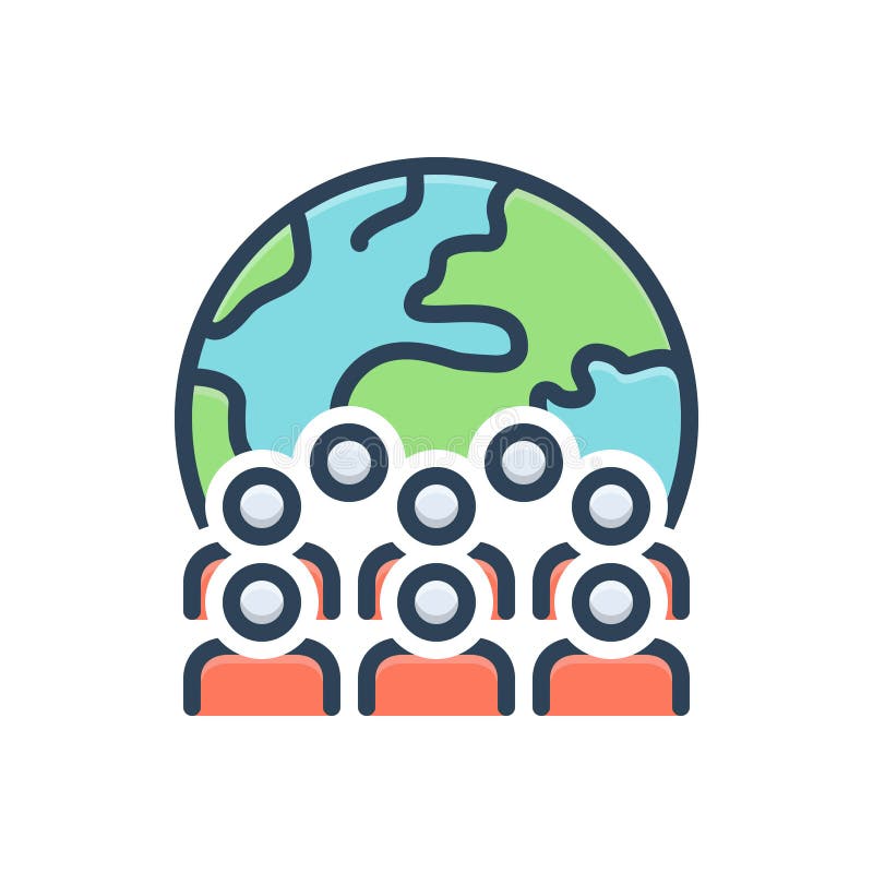 Color Illustration Icon for Majority, Many and Mass Stock Illustration ...