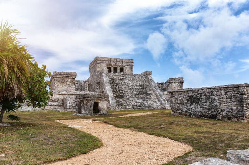 Majowie Ruiny W Tulum, Meksyk Zdjęcie Stock - Obraz złożonej z kultura ...