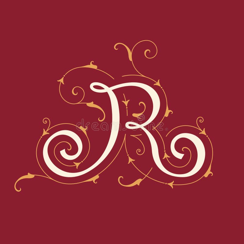 Majuscule Initiale Florale R Illustration de Vecteur - Illustration du ...