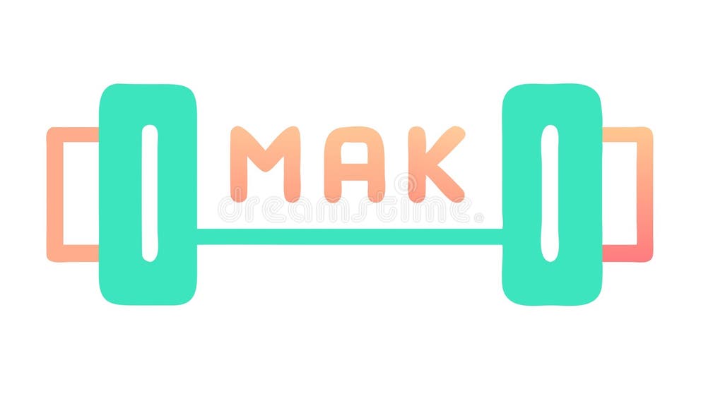 MAK Text on Bar Flat Icon for Manufacturing or Make, Vector Design ...