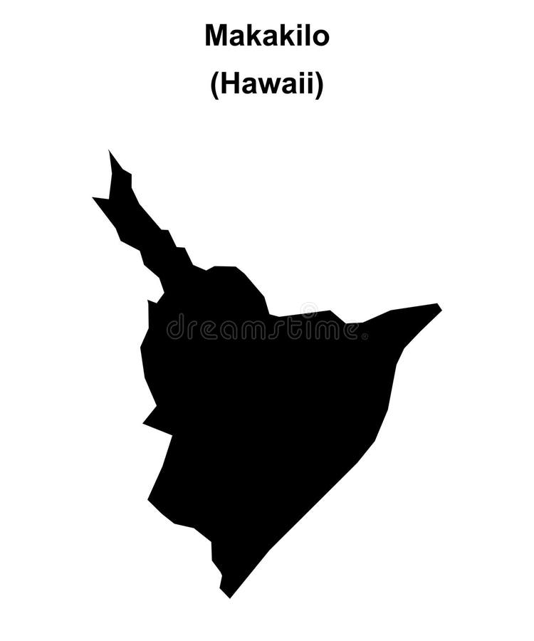 Makakilo outline map stock vector. Illustration of vector - 357272457