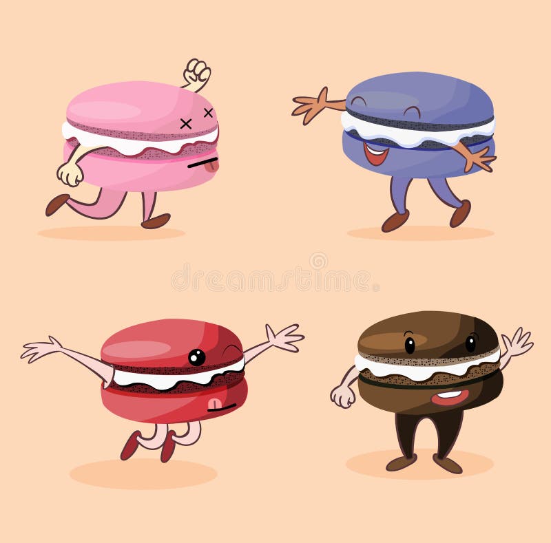 Makaroon characters stock vector. Illustration of colorful - 89169463