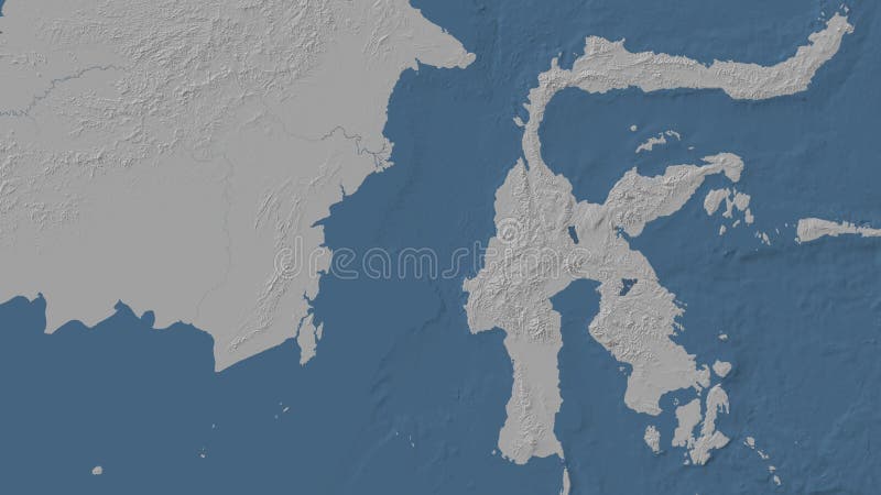 Makassar Strait. Bounding Box. Steel Blue Map Stock Illustration ...