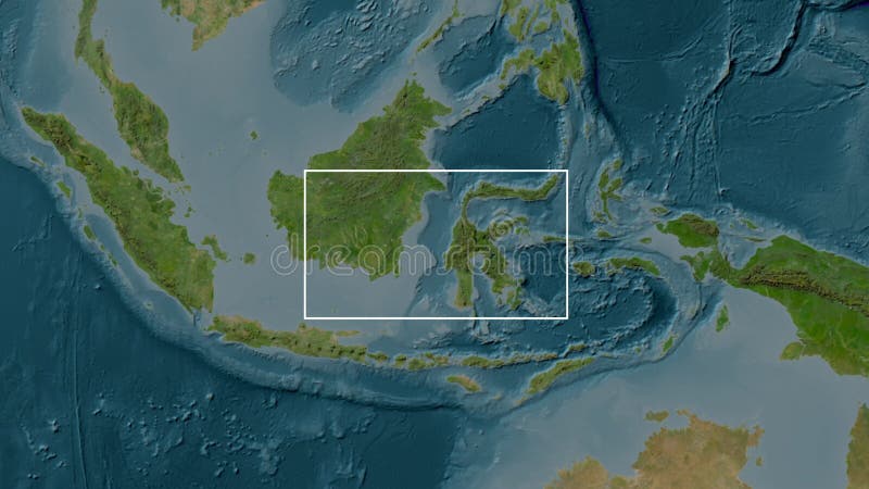 Makassar Strait. Pale Map. Patterson Cylindrical. Diagram Stock Footage ...