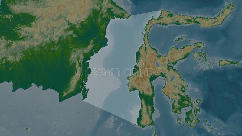 Makassar Strait Highlighted. Physical Map Stock Illustration ...