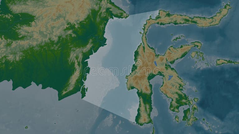 Makassar Strait Highlighted. Physical Map Stock Illustration ...