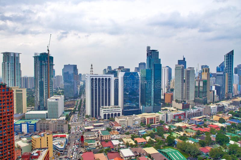 Makati City Downtown Skyline Stock Photo - Image of morning, office ...