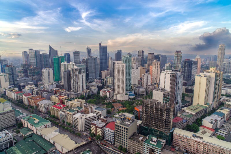 Makati city skyline view editorial photo. Image of horizon - 95820501