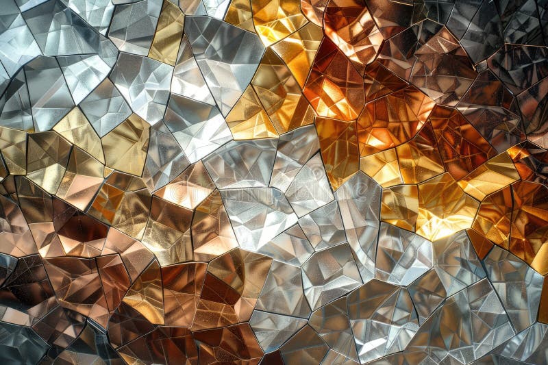 Make an Abstract Mosaic Pattern with Metallic and Glass Elements for a ...