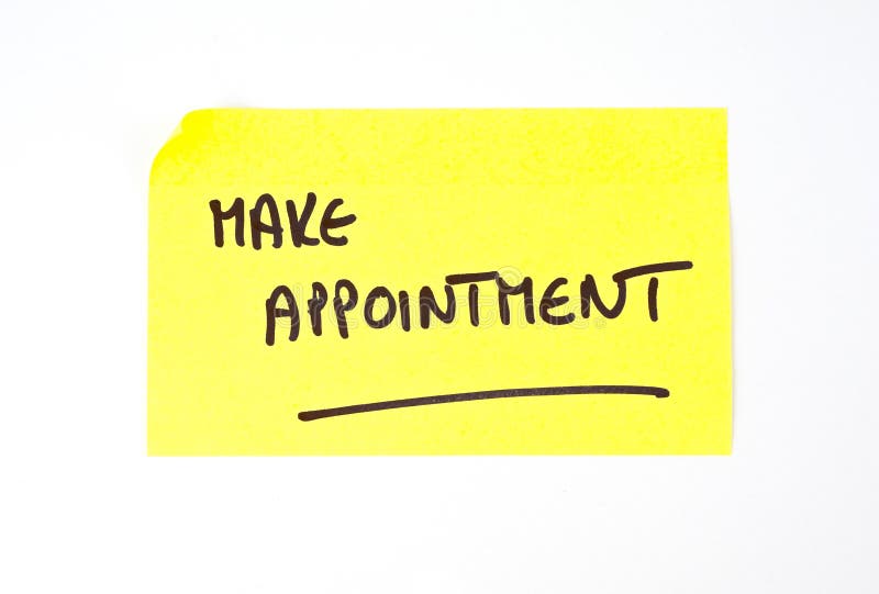 Make Appointment Written on a Sticky Note Stock Photo - Image of date ...