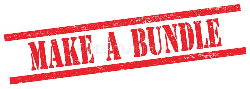 MAKE a BUNDLE Text on Red Grungy Rectangle Stamp Stock Illustration ...