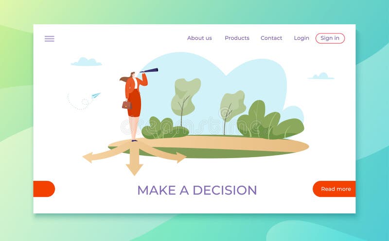 Make Business Decision Web Application Website Banner, Template Landing ...
