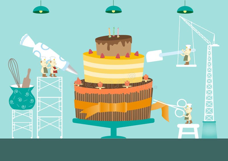 Make a Cake ,Design for Sweet Concept , Illustration. Stock ...