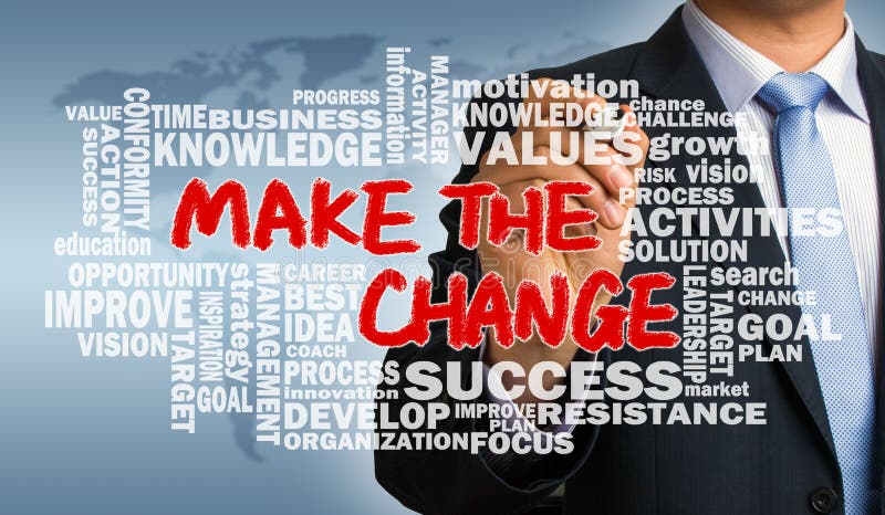 Make the Change with Related Word Cloud Hand Drawing by Business Stock ...