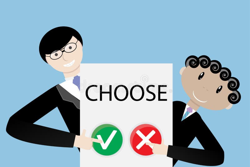 Make a correct choice stock illustration. Illustration of choose - 76058505