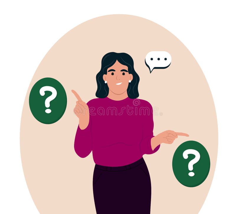 Make Choice, Decision Concept. a Young Woman Makes a Choice, Thinks ...