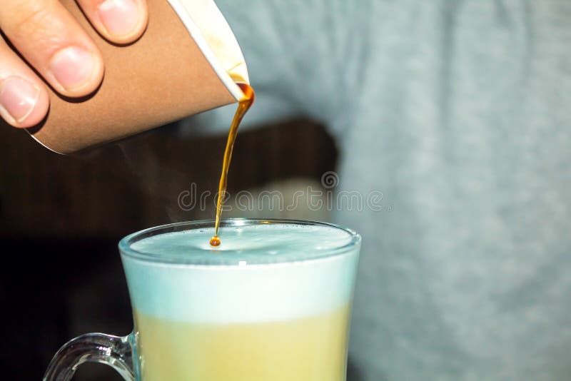 Make a Coffee Drink. the Process of Creating a Delicious Drink Stock ...