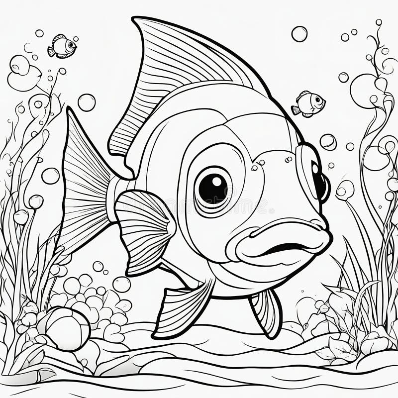 "Make Coloring Memorable with 3D Pages Featuring a Playful Fish" Stock ...