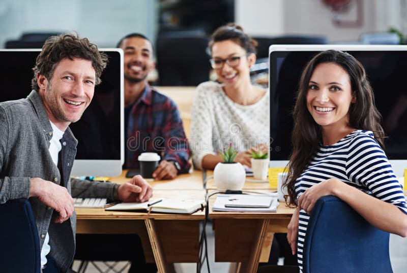 Make Creativity a Job. Portrait of a Group of Young Office Workers ...