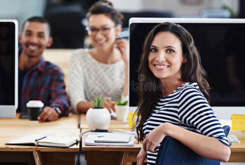 Make Creativity a Job. Portrait of a Group of Young Office Workers ...