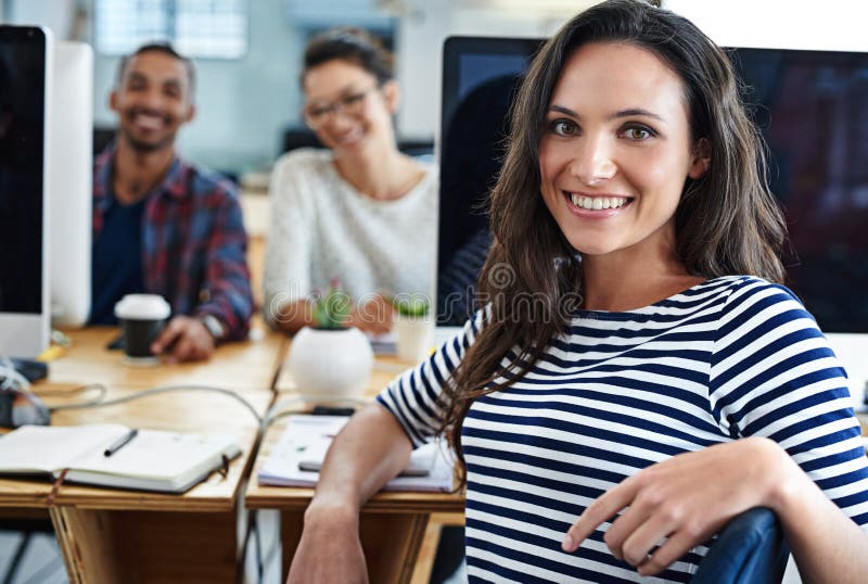Make Creativity a Job. Portrait of a Group of Young Office Workers ...