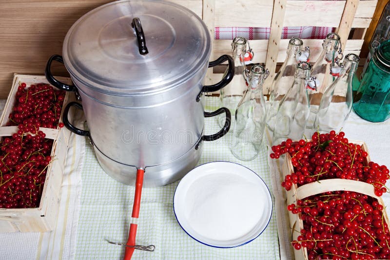 Make Currant Syrup with Steam Juicer Stock Photo - Image of homemade ...