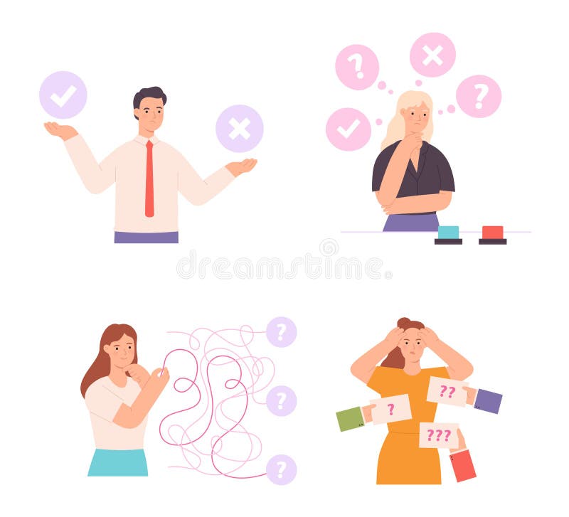 Make Decision Concept, Right and Wrong Solution Stock Vector ...