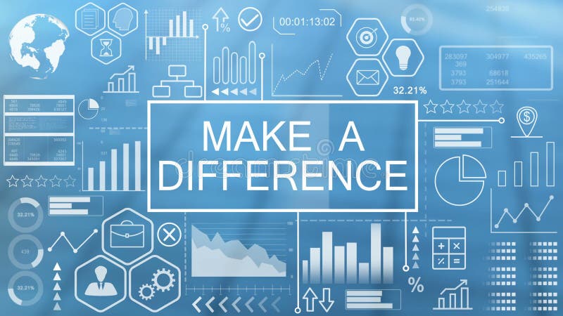 Make a Difference, Animated Typography Hologram Stock Video - Video of ...