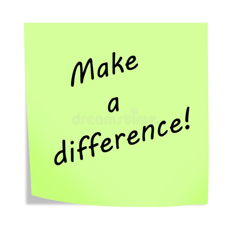 Make a Difference 3d Illustration Post Note Reminder with Clipping Path ...