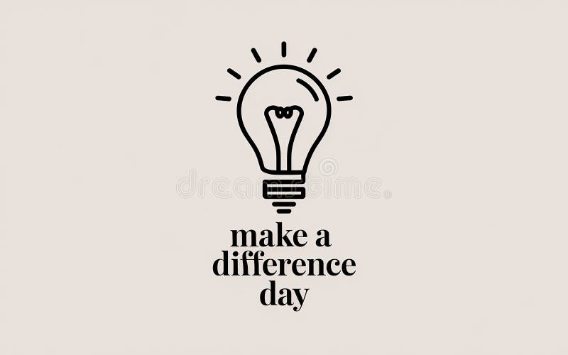 Make a Difference Day Inspirational Lightbulb Illustration Stock ...