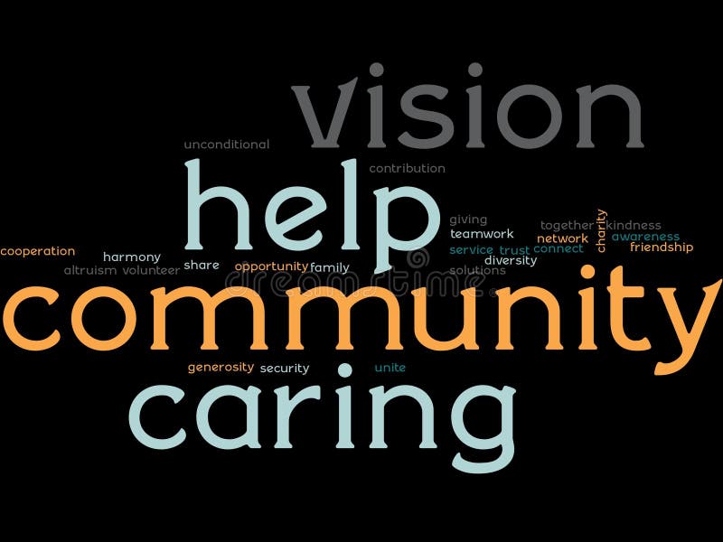 Community Word Cloud Collage, Social Concept Stock Illustration ...