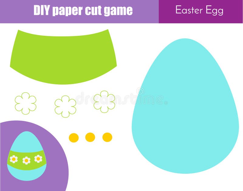 Make Easter Egg with Glue and Scissors. Paper Cutting Activity. DIY ...