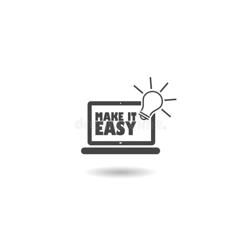 Make it Easy Laptop Concept Icon with Shadow Stock Vector ...