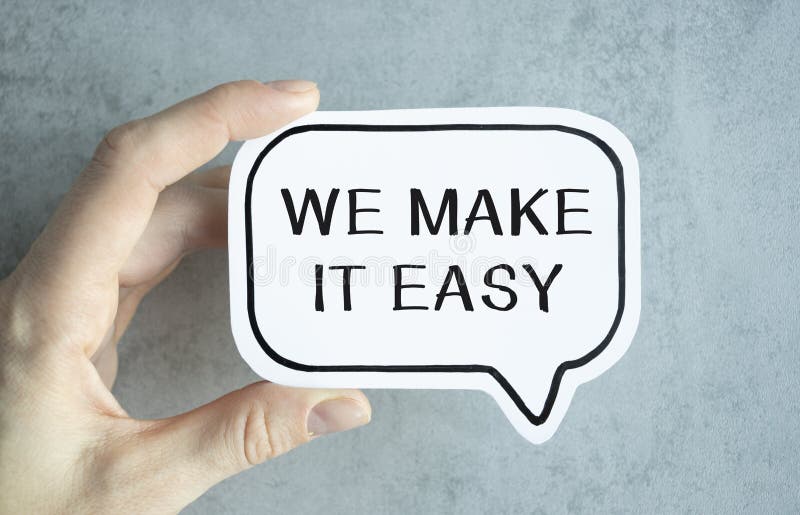 We MAKE it EASY Message on the Card Shown Stock Photo - Image of ...
