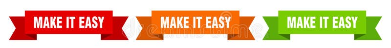 Make it Easy Ribbon. Make it Easy Isolated Paper Sign. Banner Stock ...
