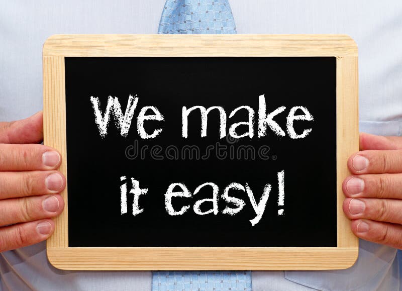 We make it easy sign stock image. Image of body, shirt - 34168049