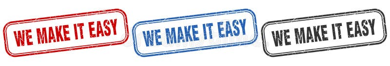 We Make it Easy Square Isolated Sign Set. we Make it Easy Stamp Stock ...