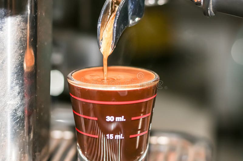 Make the Espresso with the Creamer and Smooth Coffee. Stock Image ...