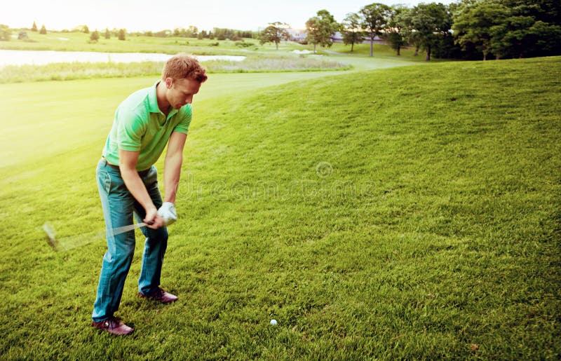 Make Every Shot Count. a Young Man Spending the Day on a Golf Course ...