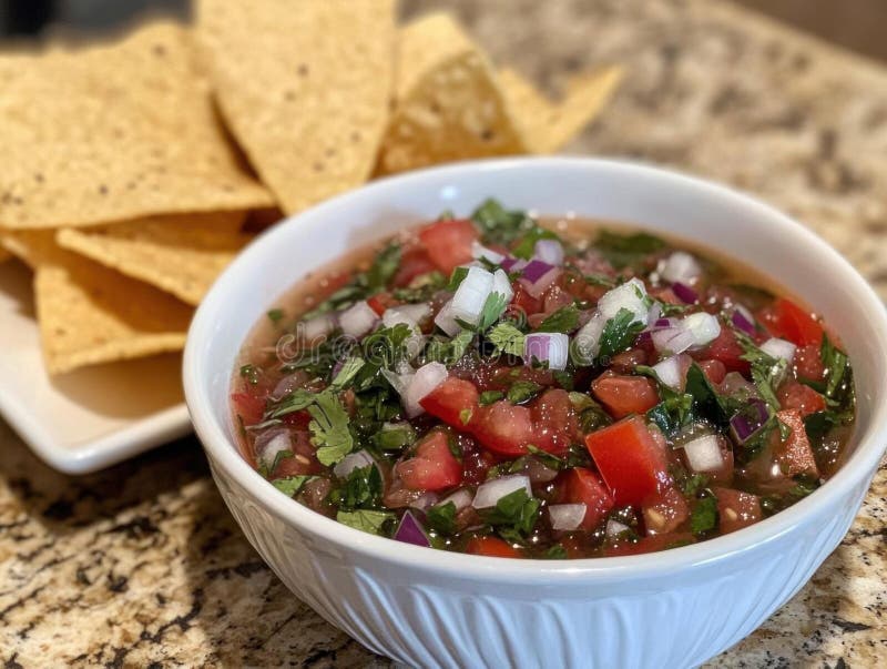 Make Fresh Tomato Salsa, a Simple Recipe Stock Illustration ...