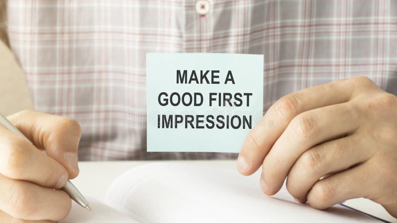 Make a Good First Impression Placard Isolated Stock Image - Image of ...